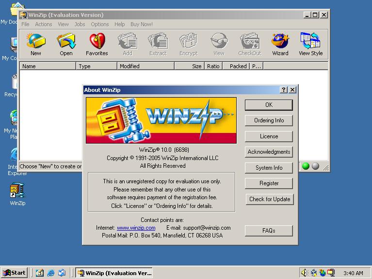 Details > Winzip